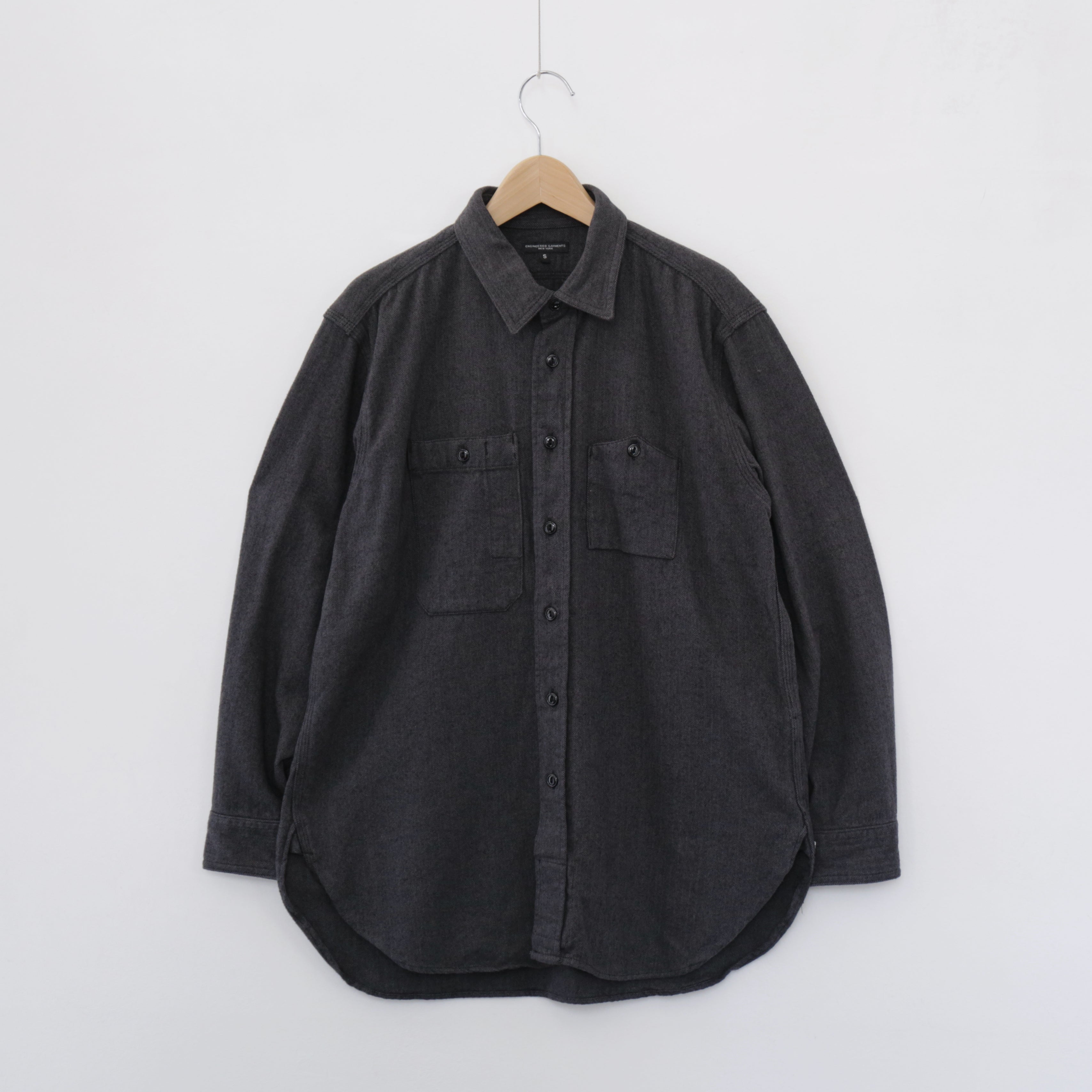 Work Shirt - Cotton Herringbone Flannel｜Dk.Grey – everly