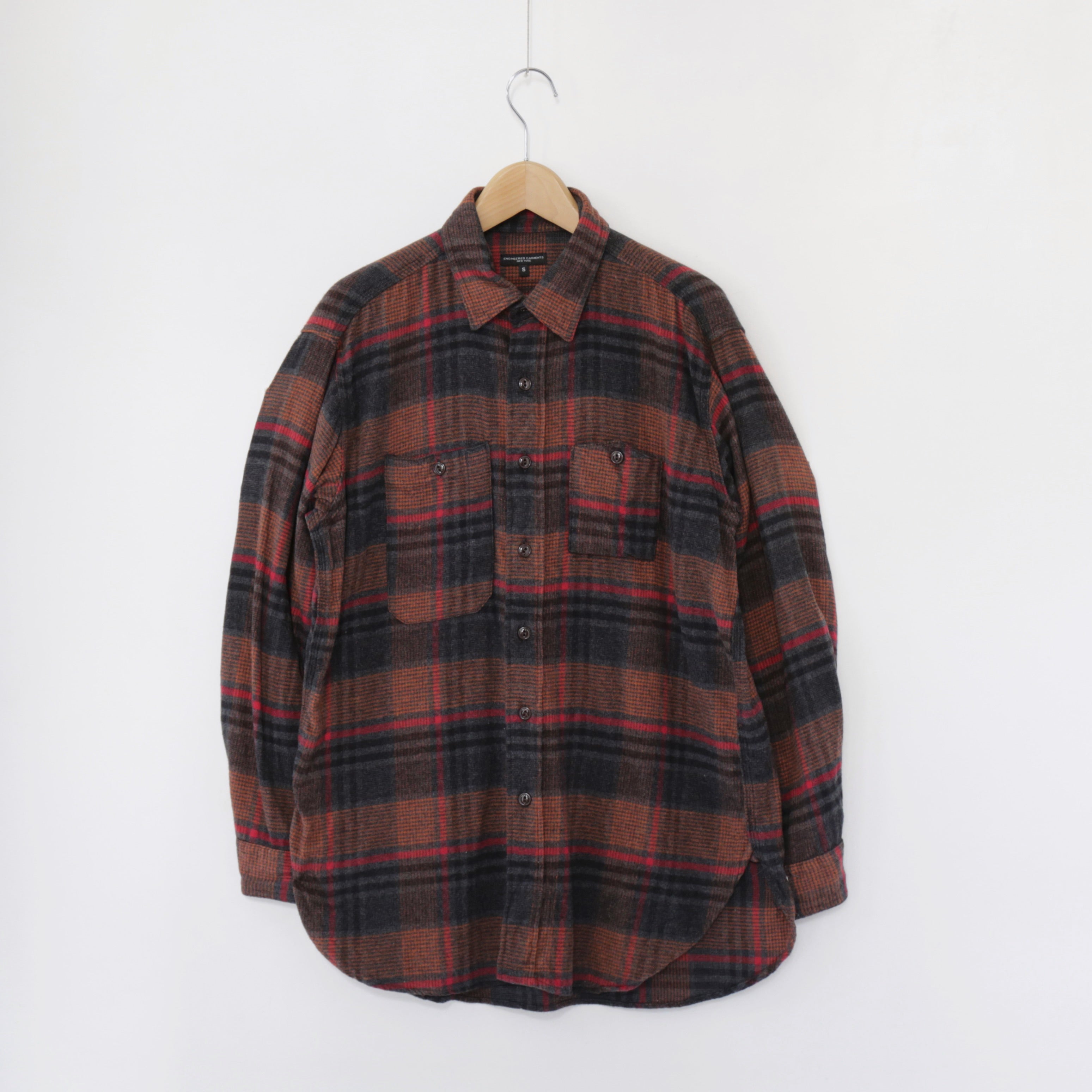 Work Shirt - Cotton Plaid Flannel｜Orange/Red – everly